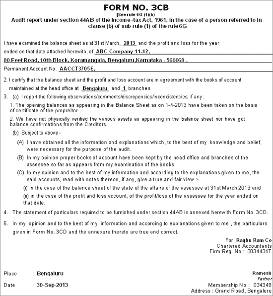 Form 3CB Form 3CB