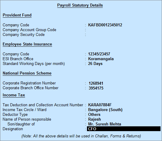 Enabling Payroll Statutory Features Payroll 