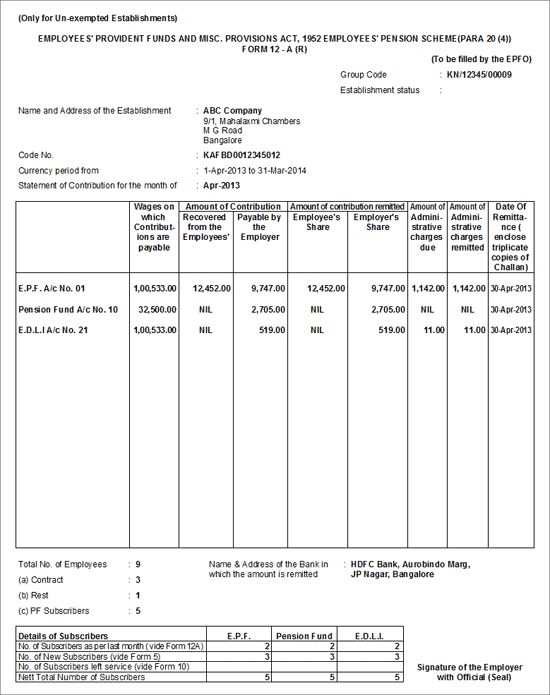 Form 12A Payroll Form 12A Payroll
