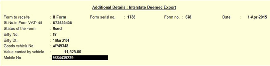 Recording Interstate Transactions Against Declaration Forms