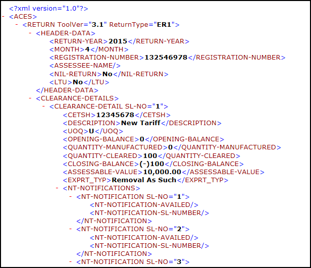 Exporting Excise e-return in Release 5