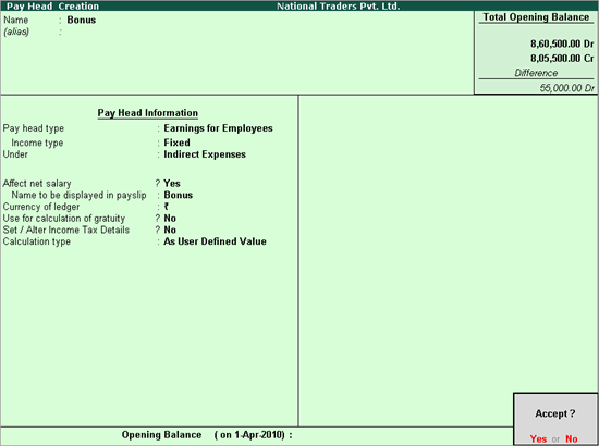 Creating A Bonus Pay Head Payroll 