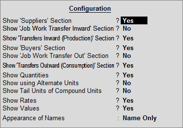 Configuring Stock Item Movement Analysis Report