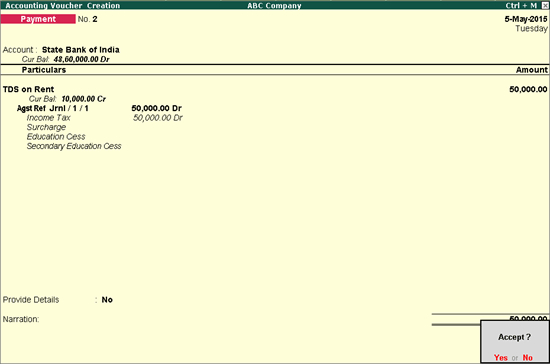 Recording Payment Transaction TDS 