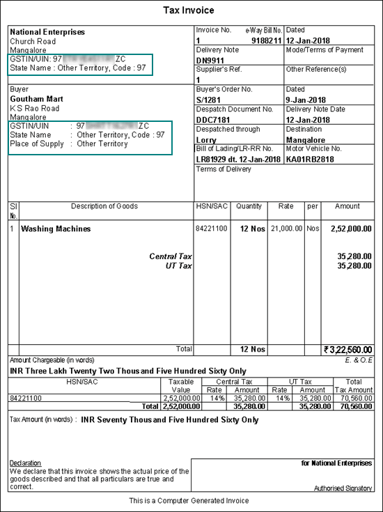 GST Sales Nil Rated Exempt SEZ Other Territory Deemed Export Consumer Consignee Sales 