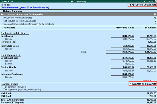 How to capture the post-dated payment transactions in VAT/CST ...