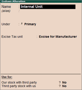 Creating Excise Duty Liability on Goods Transferred or Retained internally