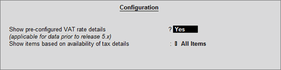 How to view configurations done previously in Release 4.9x in tax rate ...
