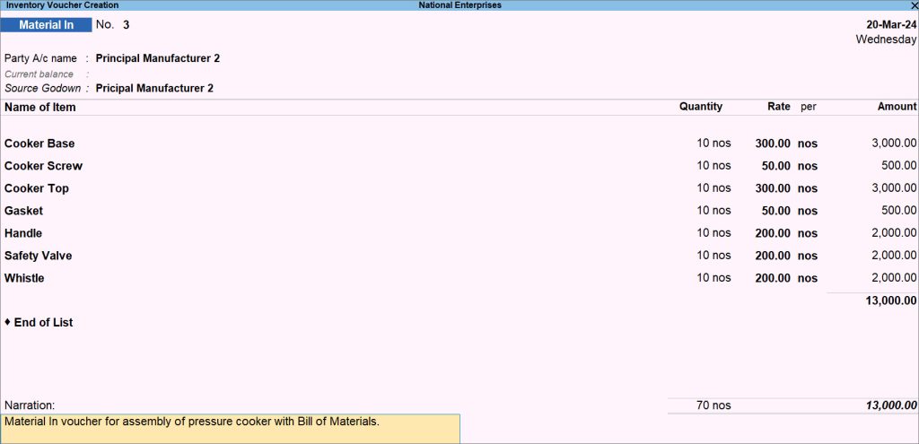 How to Record Job Work In Orders in TallyPrime - Job Worker | TallyHelp