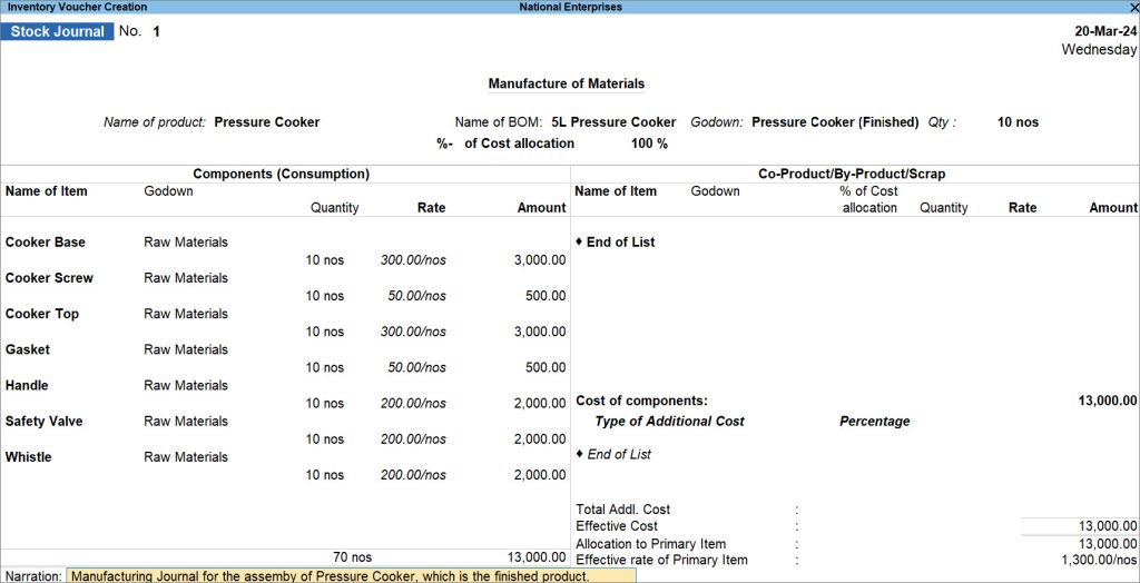 How to Record Job Work In Orders in TallyPrime - Job Worker | TallyHelp