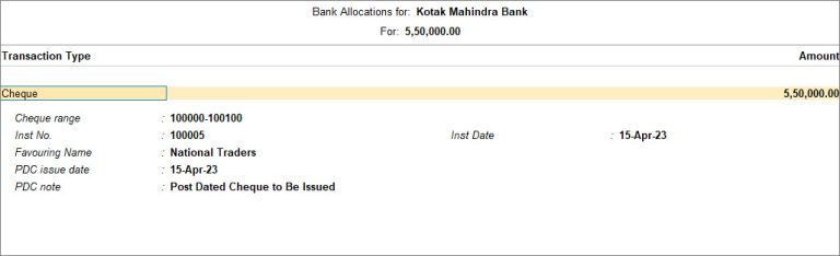 How to Record and Track Post-dated Cheques in TallyPrime | TallyHelp