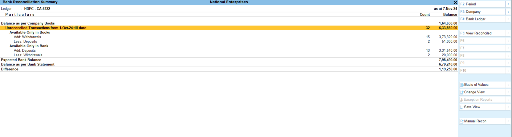 How to Use Bank Reconciliation Reports in TallyPrime | TallyHelp