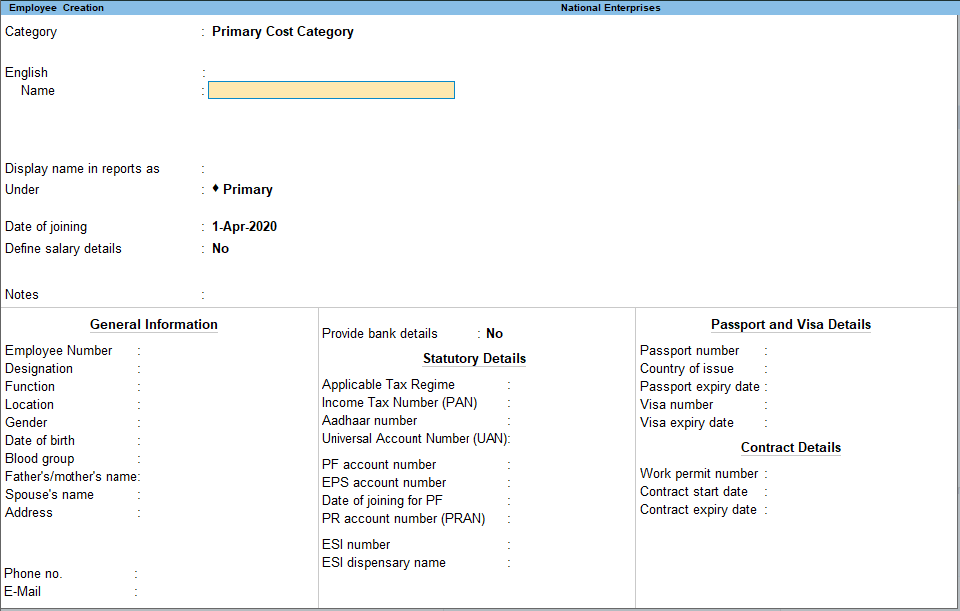 How To Create Employees In TallyPrime Payroll TallyHelp
