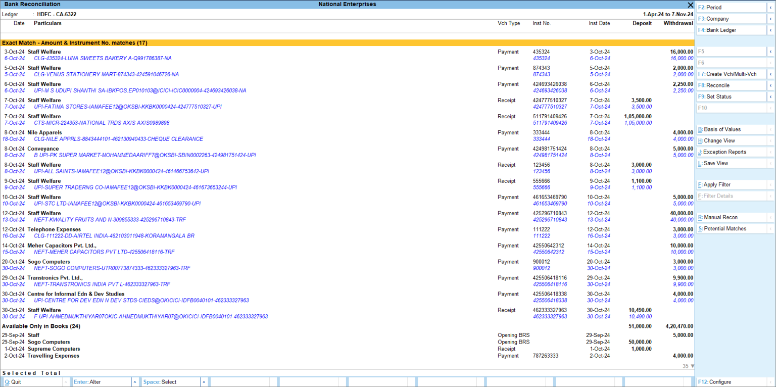 How to Auto-reconcile Transactions with Bank Statement in TallyPrime ...