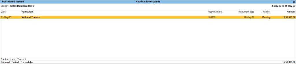 How to Record and Track Post-dated Cheques in TallyPrime | TallyHelp