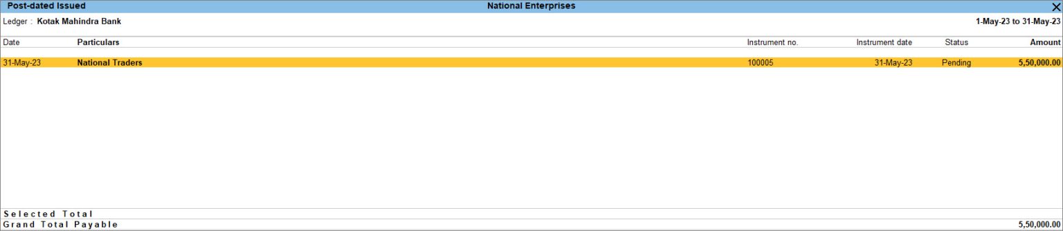 How to Record and Track Post-dated Cheques in TallyPrime | TallyHelp