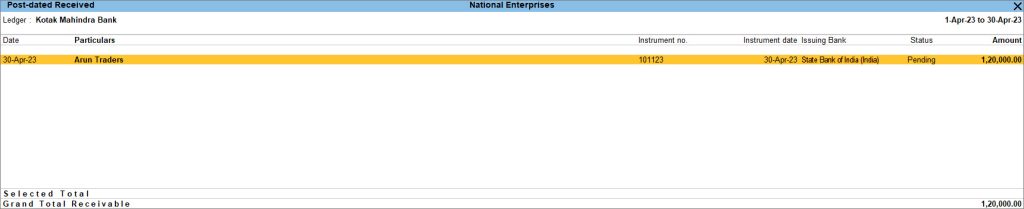 How to Record and Track Post-dated Cheques in TallyPrime | TallyHelp