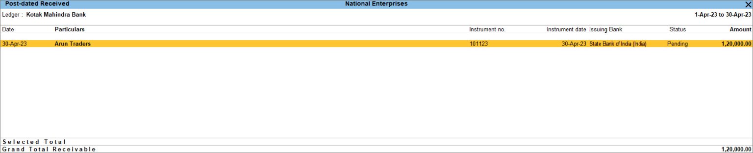 How to Record and Track Post-dated Cheques in TallyPrime | TallyHelp