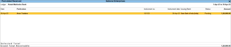 How to Record and Track Post-dated Cheques in TallyPrime | TallyHelp