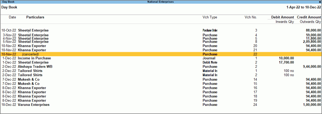 How to View Day Book in TallyPrime | Tally Help