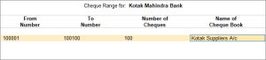 How to Specify Cheque Range and Format to Print Cheques in TallyPrime ...