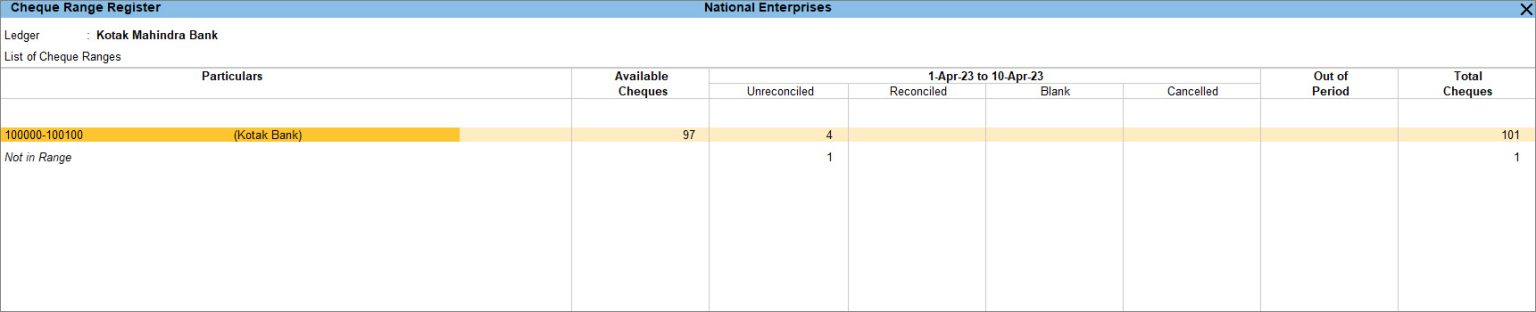 How to Manage Cheques Using Cheque Register in TallyPrime | TallyHelp