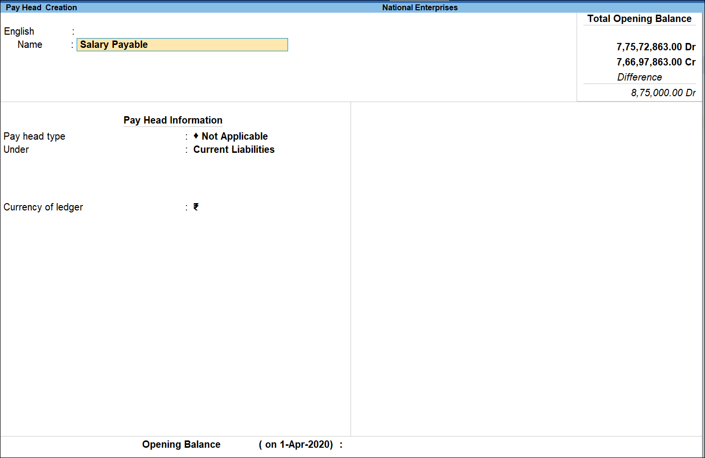 How To Create Salary PF ESI NPS PF Admin Expenses Payable Ledgers In TallyPrime Payroll 