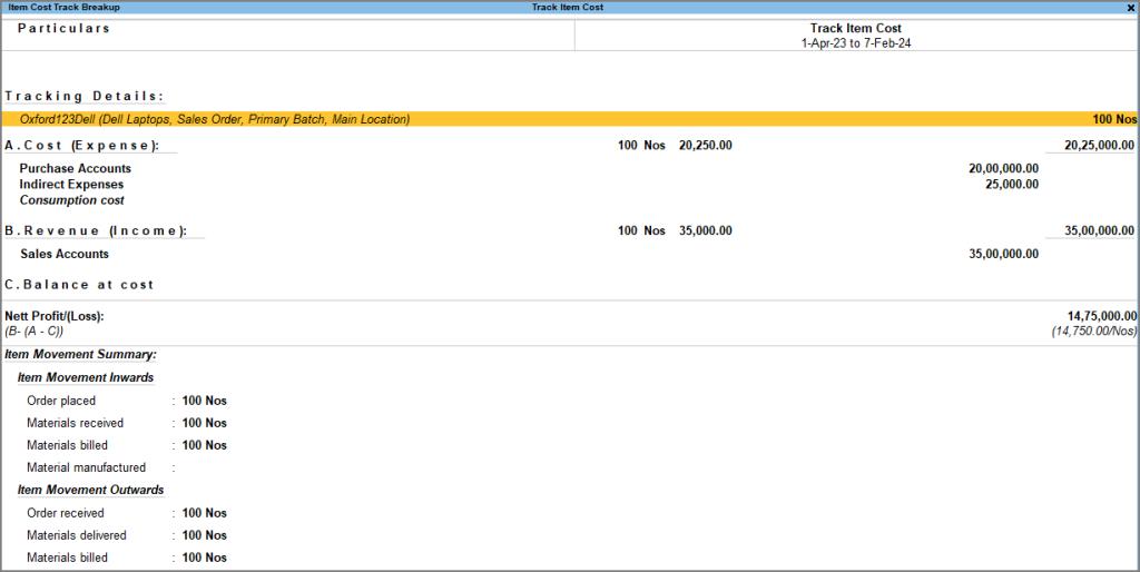 How to Track Item Cost in TallyPrime | TallyHelp