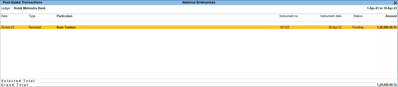 How to Record and Track Post-dated Cheques in TallyPrime | TallyHelp