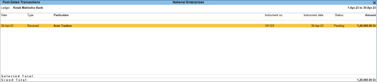 How to Record and Track Post-dated Cheques in TallyPrime | TallyHelp