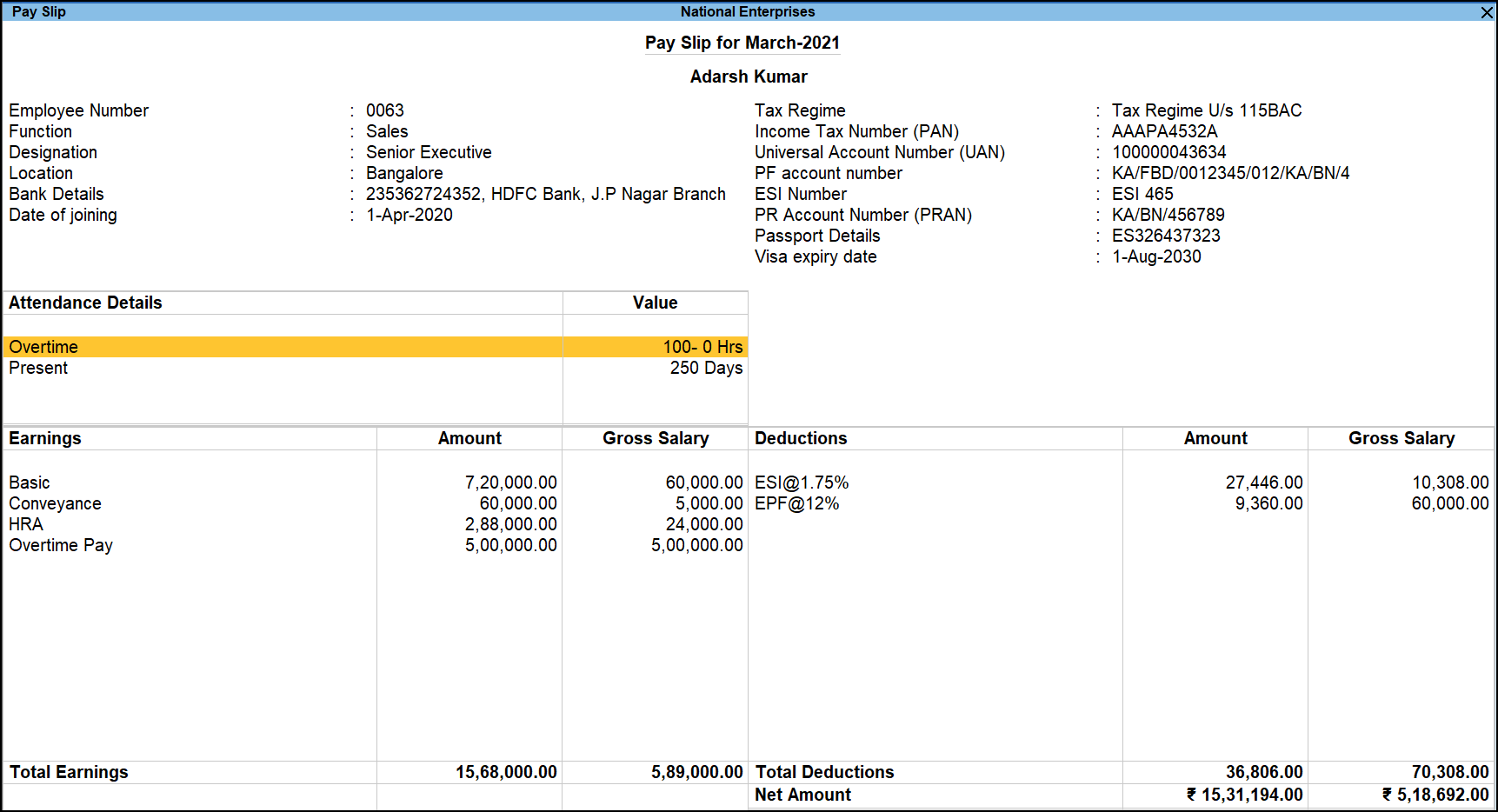 Salary Slip Employee Hohpacookie