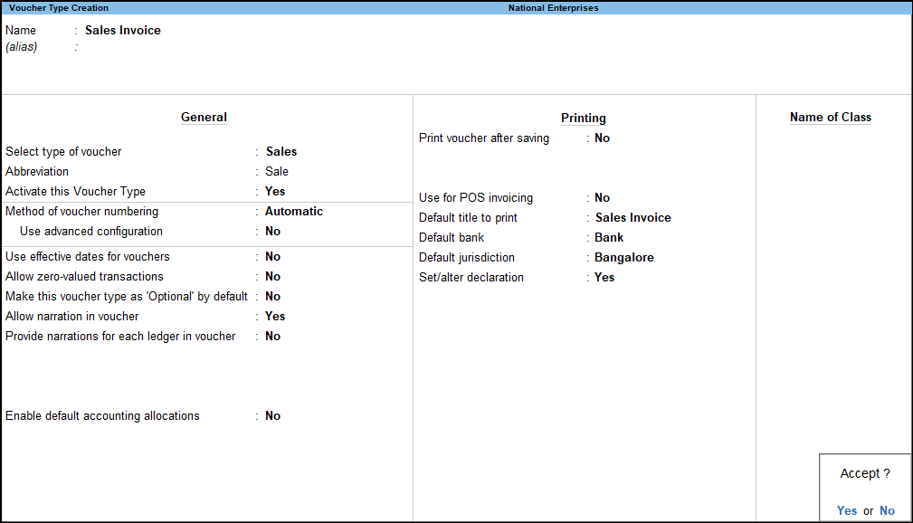 Voucher Types In TallyPrime