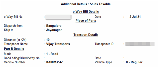 How To Generate E Way Bill In Tally Prime