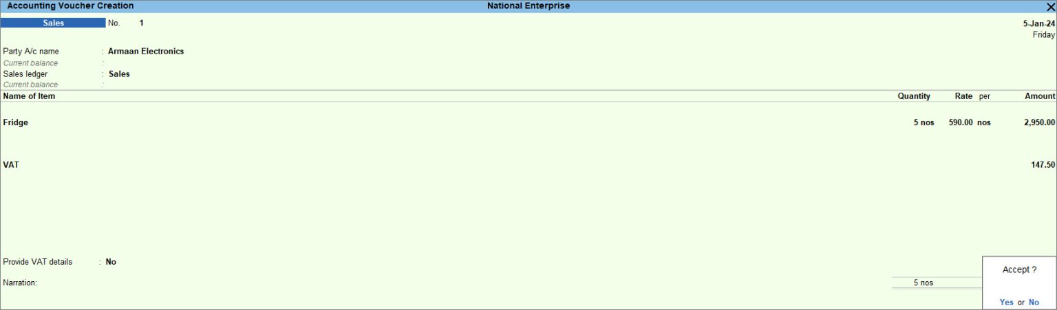 How to Create Vouchers for Sales and Sales Returns Under GCC VAT in ...