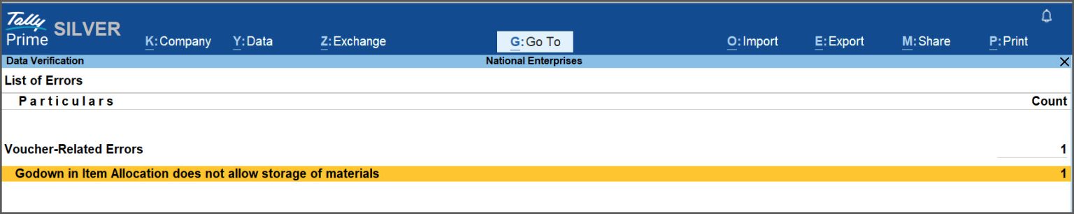 How to Resolve Errors While Verifying Company Data in TallyPrime | TallyHelp