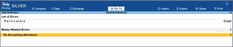 How to Resolve Errors While Verifying Company Data in TallyPrime ...
