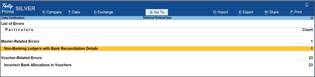 How to Resolve Errors While Verifying Company Data in TallyPrime | TallyHelp