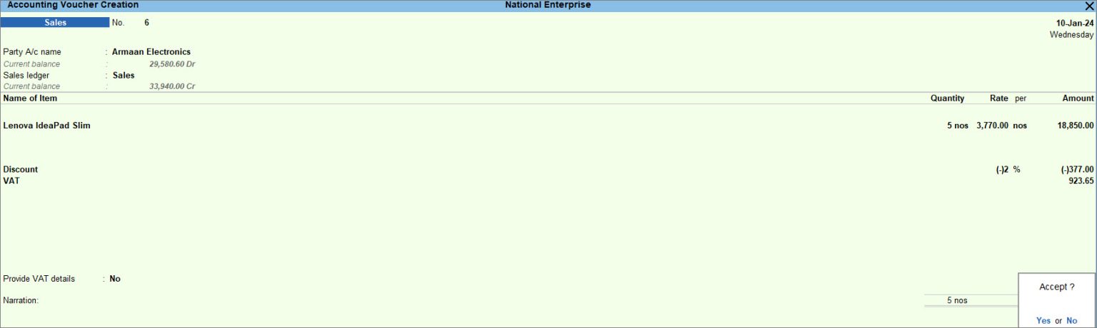 How to Create Vouchers for Sales and Sales Returns Under GCC VAT in ...