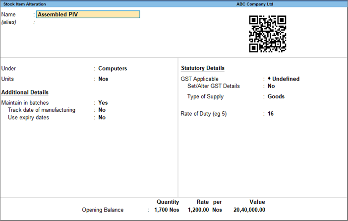 Printing QR Code In The Customisations TallyHelp