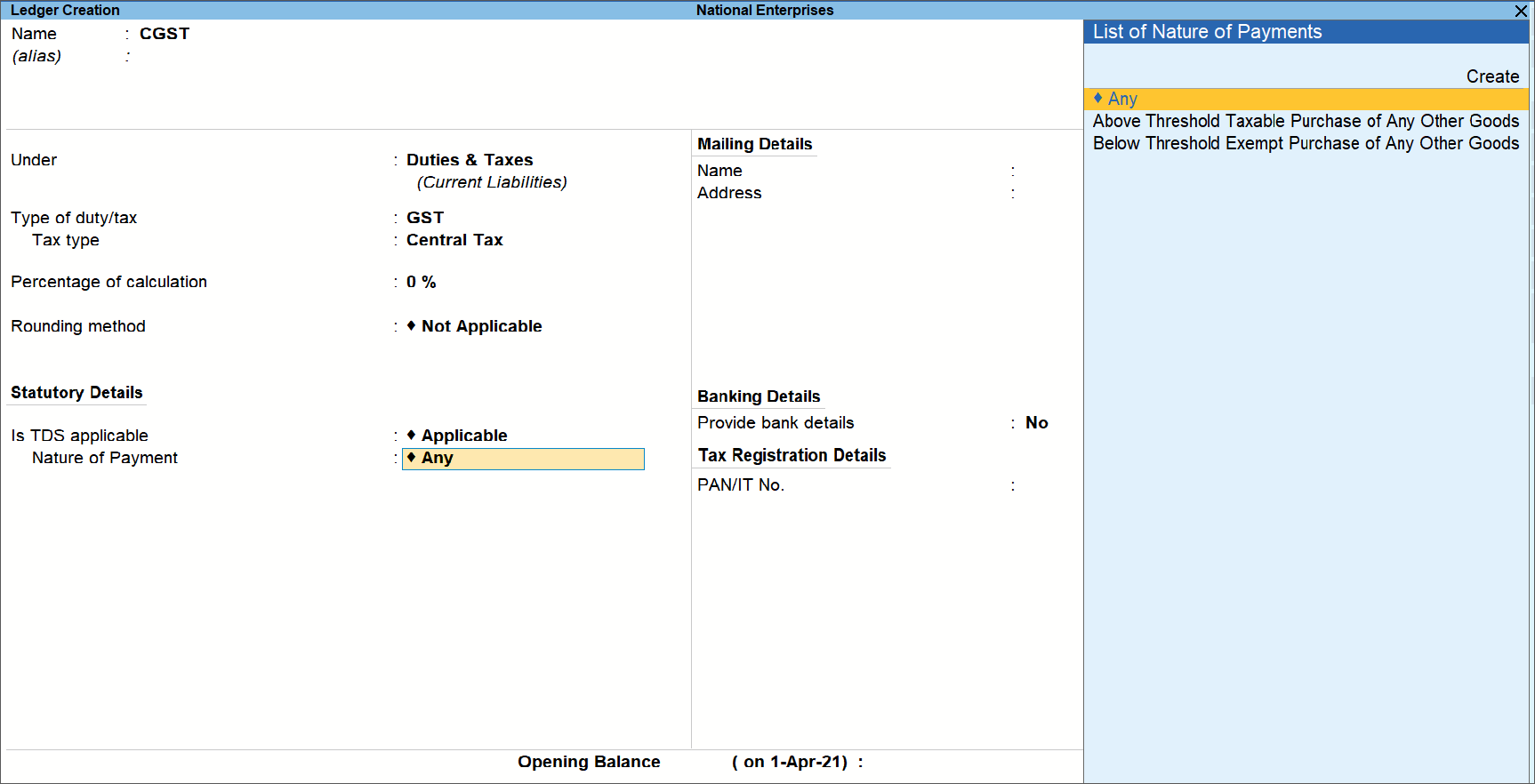 TDS 194 In TallyPrime Setup Configuration Software Work I P Ltd 