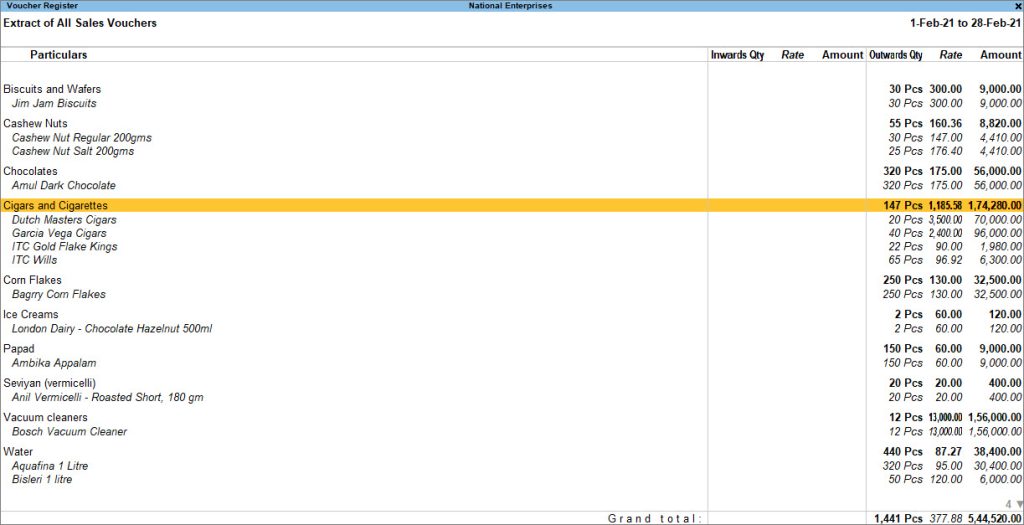 How to Work with Sales Register in TallyPrime | TallyHelp