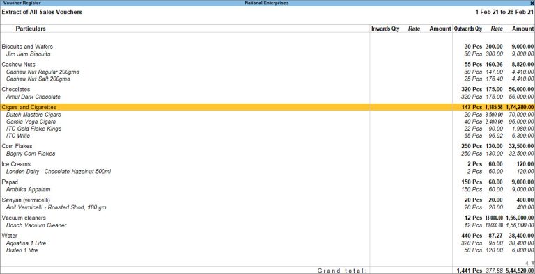 How to Work with Sales Register in TallyPrime | TallyHelp