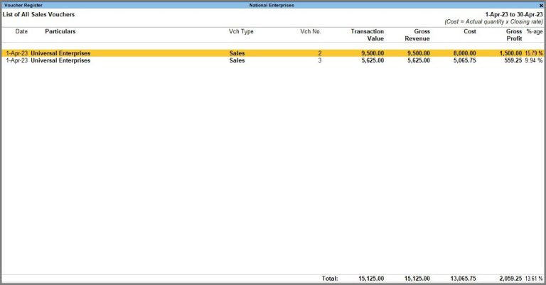 How to Work with Sales Register in TallyPrime | TallyHelp