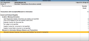 GSTR-1/GSTR-3B Conflicts/Exceptions and Resolutions | TallyHelp