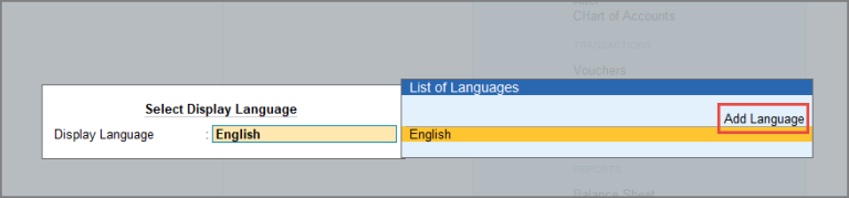 Use TallyPrime in your preferred language