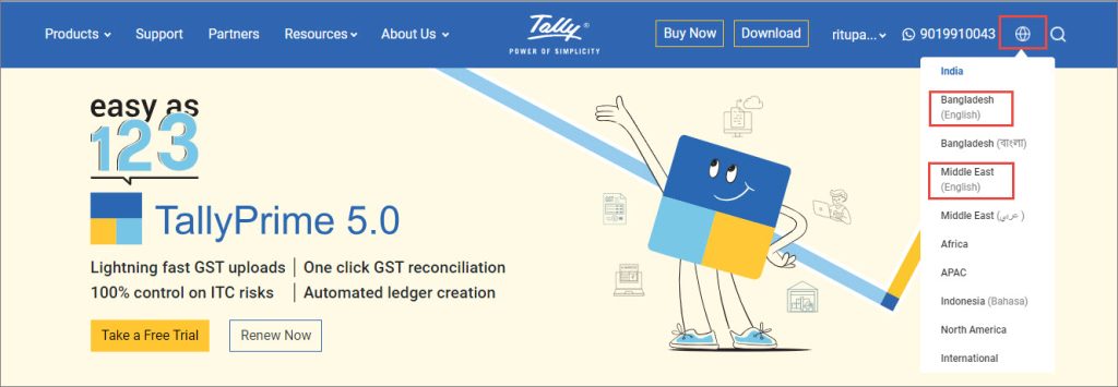 Use TallyPrime in your preferred language