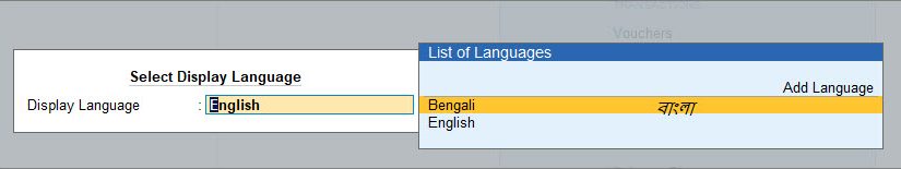Use TallyPrime in your preferred language