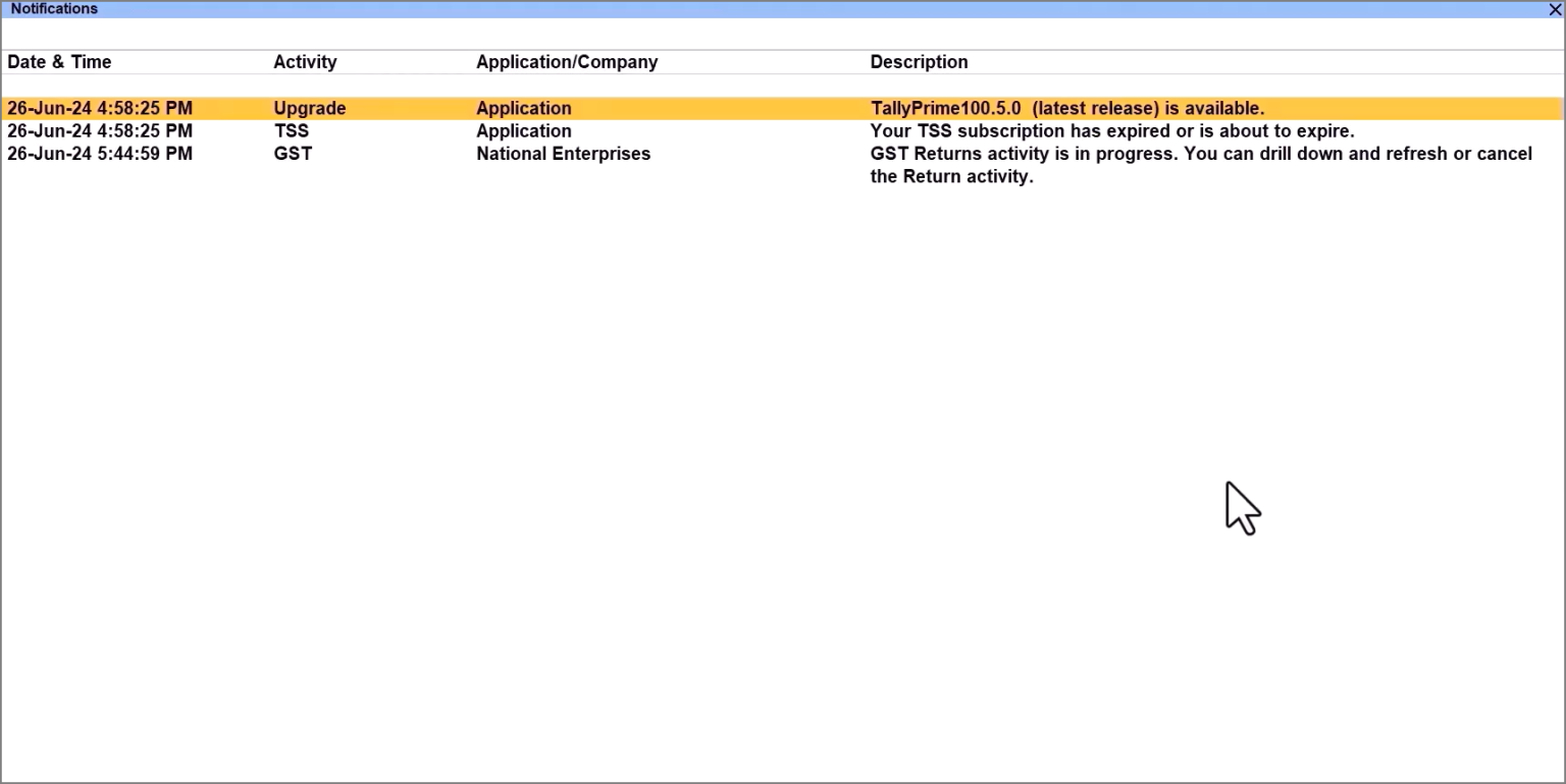 How to Access and Use the Notifications Report in TallyPrime | TallyHelp