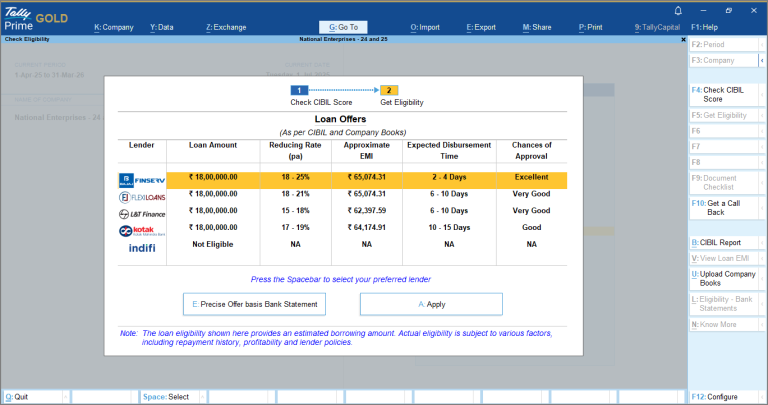 How to Apply for a Business Loan in TallyCapital Plug-In | TallyHelp