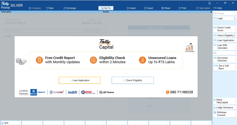How to Apply for a Business Loan in TallyCapital Plug-In | TallyHelp